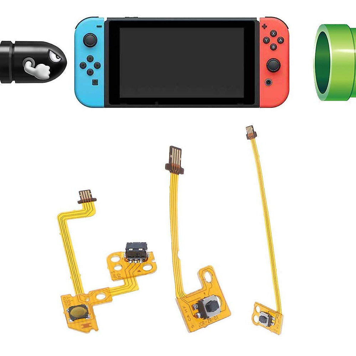 Ximimark 2 Pcs L Button Key Ribbon Flex Cable Replacement Part for Nintendo Switch Joy-Con Controller Buttons Cable Gai