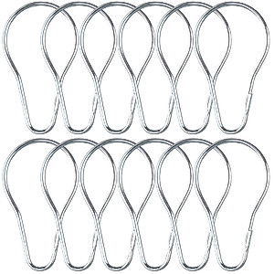 Kowibcl Metal Shower Curtain Hooks Shower Curtain Hooks Rust Proof Metal Shower Curtain Rings Stainless Steel Hanging Clips and Hooks,Practical Reusable Shower Curtain Hangers，Set of 50,Silver