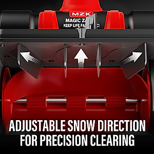 MZK Cordless Snow Shovel, 20V 12-Inch Battery Powered Snow Thrower, Battery Snow Blower with Directional Plate & Adjustable Front Handle(4.0Ah Li-ion Battery & Fast Charger Included)
