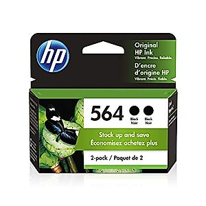 HP 564 | 2 Ink Cartridges | Black | Works with HP DeskJet 3500 Series, HP OfficeJet 4600 5500 C6300 6500 7500 Series, B8550, D7560, C510, B209, B210, C309, C310, C410, C510 | CB316WN
