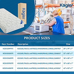 Kogler Innerspring Hybrid Semi-Truck/RV Mattress - 7" Trucker Mattress, 32x80