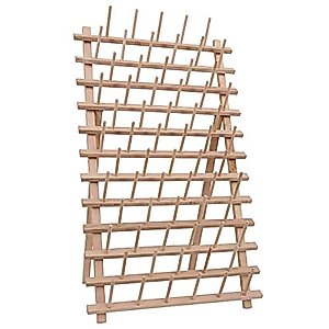 Threadart 66 Large Spool Cone Wood Thread Rack | Made of Hardwood, Sturdy, Freestanding or Wall Mount | For Sewing, Embroidery, Quilting, and Specialty Thread Storage