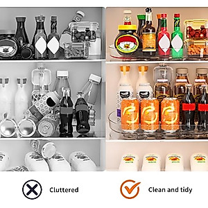 LumenCraft Lazy Susan Turntable Organizer for Refrigerator,15.74'' Clear Rectangular Fridge Organizer Storage,Lazy Susan for Cabinet, Fridge,Table, Pantry, Kitchen, Countertop