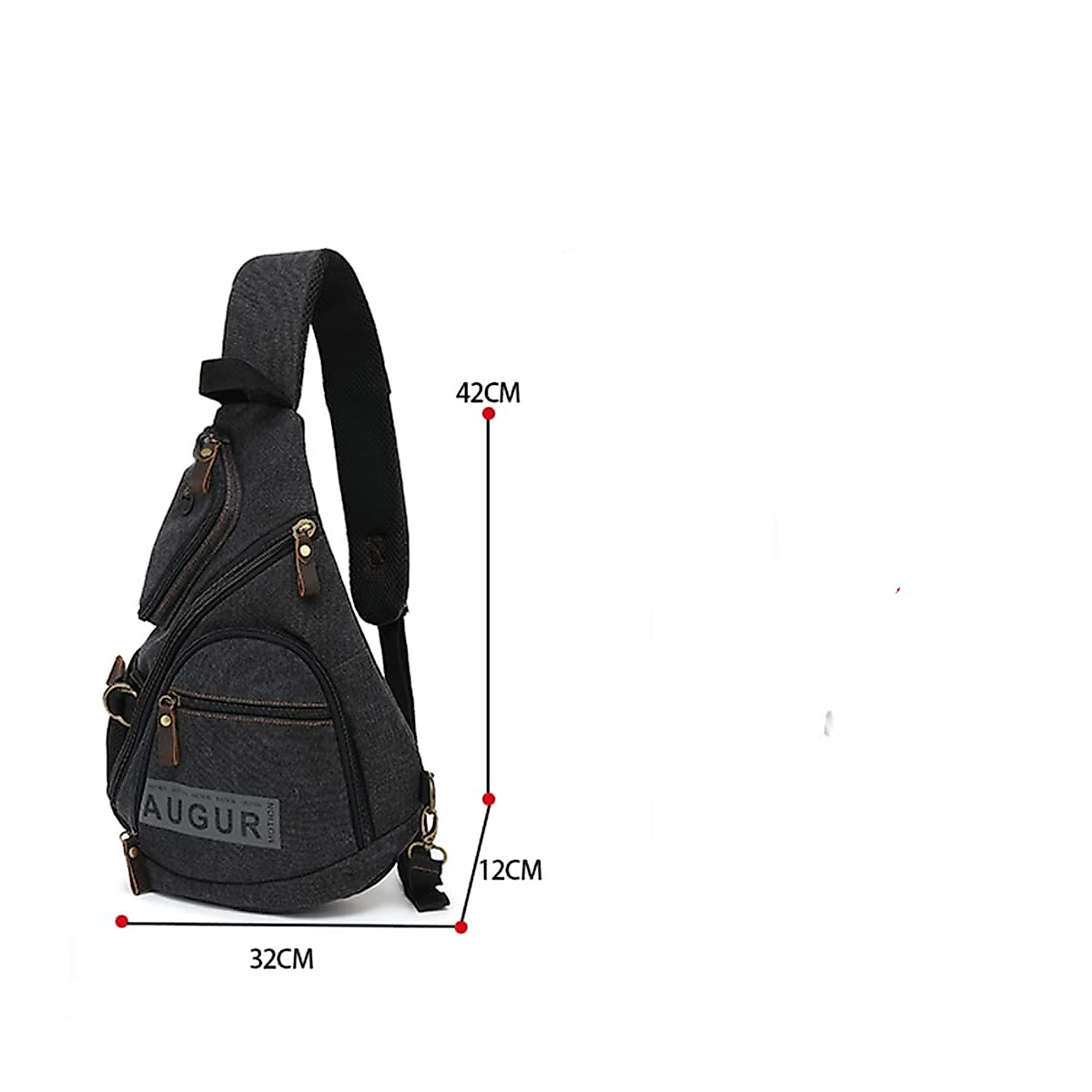 Canvas Sling Bag Crossbody Backpack Over Shoulder Daypack Casual Cross Chest Side Pack Outdoor Cycling Hiking Travel (Green)