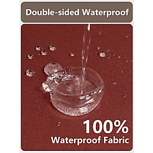 OmniBuy 14 Piece Outdoor Patio Cushion Covers Replacement (2 Seat Covers, 6 Back Covers, and 6 Side Covers) Outdoor Cushion Slipcovers with Zipper for Outdoor Furniture (Burgundy)