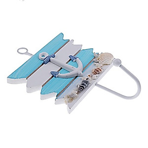 Jili Online Beach Themed Wall Hooks Towel Hat Coat Hangers Rustic Wall Nautical Decorative Hangers - Anchor, 16.5 x 11cm