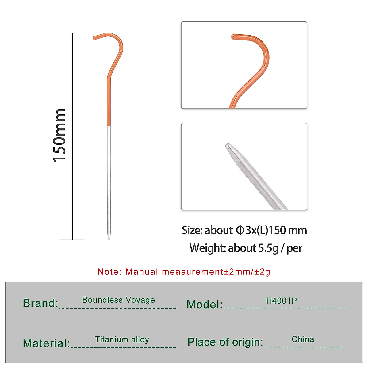 iBasingo 12pcs/lot Titanium Alloy Pegs Outdoor Camping Tent Stakes Portable Elbow Grass Tent Nail A-Ti4001P