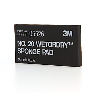 3M Wetordry Sponge Pad 20, 05526, 5 1/2 x 2-3/4 in x 3/8 in , Black