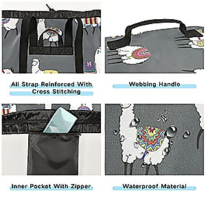 xigua Llama Laundry Backpack with Shoulder Straps Portable Drawstring Closure Nylon Laundry Hamper Bag for College, Laundromat, Apartment