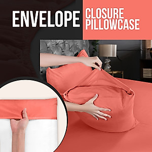 Utopia Bedding Queen Pillow Cases - Pack of 4 - Envelope Closure - Soft Brushed Microfiber Fabric - Shrinkage and Fade Resistant Pillow Covers Queen Size 20 X 30 Inches (Coral)