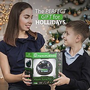 Inflatable Gaming Chair for Kids & Teens with Cup Holders and Side Pocket - This Air Gaming Bean Bag Chairs for Kids is The Perfect Furniture for Gamer Room Decor - Perfect Gaming Stuff for Boys 4-12