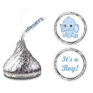 324 Blue Elephant Its a Boy Baby Shower Favors Stickers for Baby Shower Or Baby Sprinkle Party, Baby Shower Kisses Stickers, Baby Shower Blue Favors, Baby Shower Labels Decorations. Made in USA