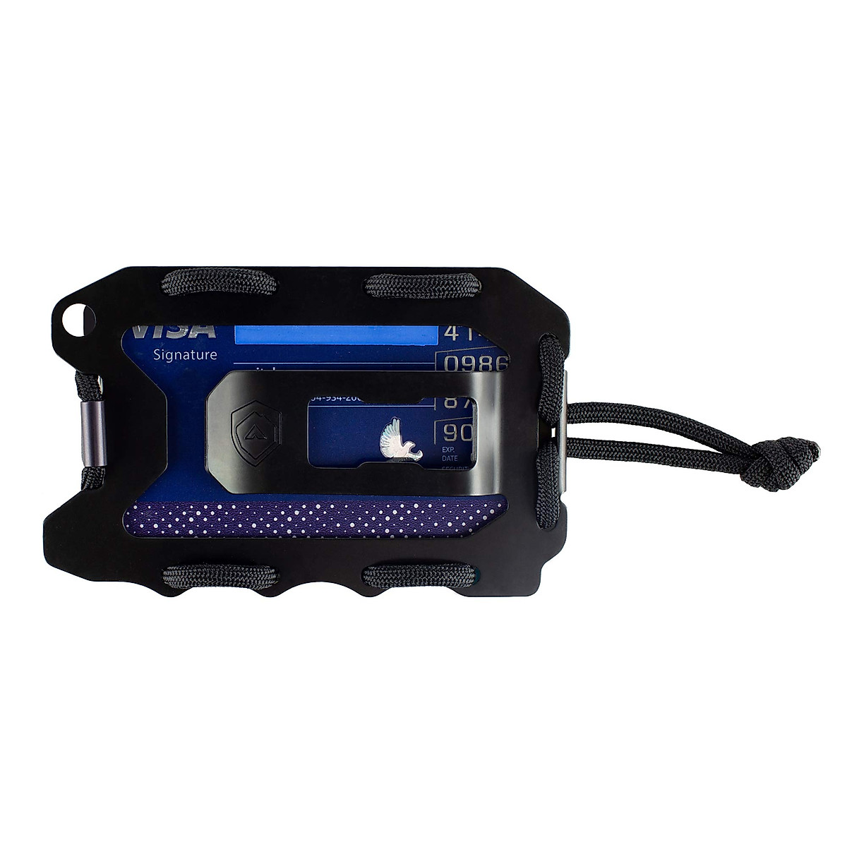 Trayvax Original 2.0 Wallet, RFID Front Pocket Tactical Metal Credit Card Holder with Money Clip, Slim Minimalist Wallet for Men and Women, Black