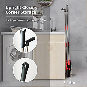 Broom with Dustpan Combo Set 54" Long Handle Angle Broom for Home Cleaning