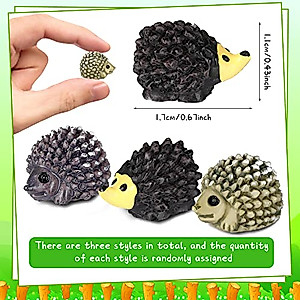 Chunful 50 Pcs Mini Hedgehog Figurines Miniature Fairy Garden Figurines Accessories for Terrarium Flowerpot Landscape Desktop DIY Decor Party Favor Cake Topper Resin Hedgehog Bulk