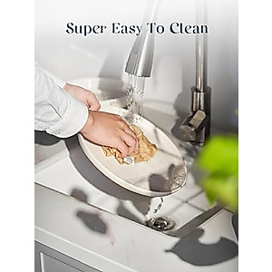 DOWAN 10.5” Moon-White Sesame Glaze Large Dinner Plates Set of 6, Porcelain Ceramic, Microwave, Oven & Dishwasher Safe, Elegant Design Perfect for Daily Dining, Family Gatherings, Parties & Gifts