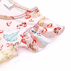 Toddler Girls Valentine's Day Twirl Pink Red Princess Dress Love and Heart Flutter Sleeve Dresses 3-4T