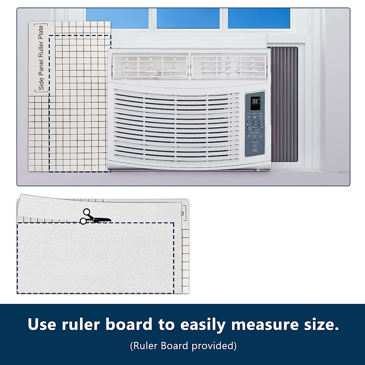 BJADE'S Window Air Conditioner Side Insulation Foam Panels,Summer and Winter AC Insulating for Indoor Window AC Unit