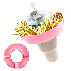 Snack Ring for Stanley Cup 40 oz with Handle, Snack Container for Stanley Tumbler 40 oz, 4 Compartment Reusable Snack Platters for Stanley Quencher Adventure