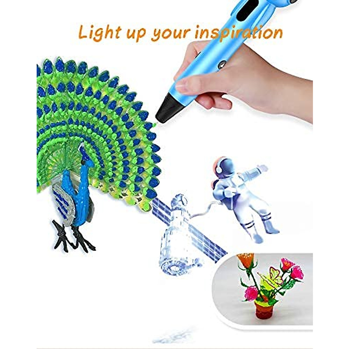 PCL Filament for 3D Pen 20 Colors/320 Ft - Low Temperature of 158°F(70°C) 1.75mm PCL 3D Drawing Pen Filament Refills - High-Precision Diameter,Non-Toxic,Non-Clogging,No Mess 3D Printing Pen Filament…