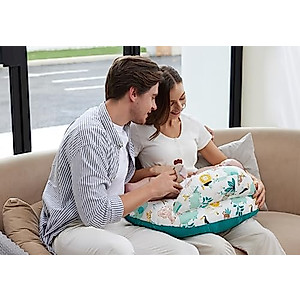 Momcozy Original Nursing Pillow and Positioner - Standard Size Feeding Pillow | Breastfeeding, Bottle Feeding, Baby Support | with Adjustable Waist Strap and Removable Cotton Cover, Animal Forest