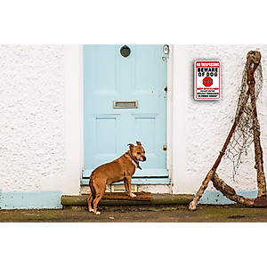 No Trespassing Beware of Dogs Stop Keep Gate Closed Do Not Enter Without Permission or Owner Present Sign for Room Wall Bathroom Decoration 12 x 8 Inch (2 Pack)