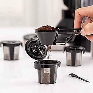 3 Ninja Reusable Coffee Filter Pods for Ninja Dual Brew Coffee Maker - Includes Scoop Funnel - For Ninja Coffee Maker DualBrew Pro, CFP201 CFP301 CFP400 - Reusable K Cups for Ninja Coffee Brewer