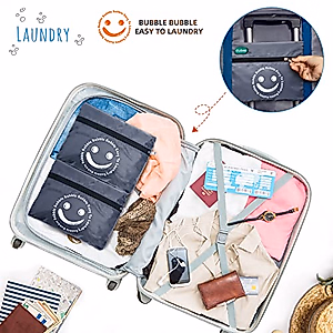 BUBBLE Traveling Laundry Bag, Camp Laundry Bags With Strap, Large Laundry Bags for Travel, Dirty Clothes Bag, Washable Nylon Laundry Bag With Handles For Boys Girls College Students Heavy Duty