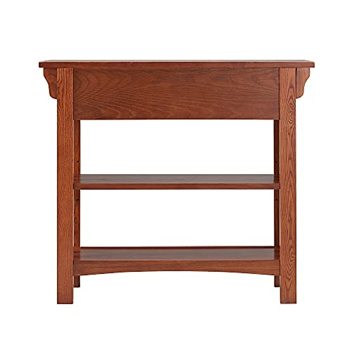 Leick Home 8261 Mission Bookcase Console Table with Drawers, Made with Solid Wood, for Living Room, Entry Way, Office, Bedrooms, Russet Finish