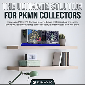 Dinavio Crafthouse Elite Trainer Box Acrylic Case - ETB Protector Case - Elite Trainer Box Protector - 8mm + 5mm Acrylic 5x3mm Magnets - Compatible with PKMN ETB Boxes (Black Base)