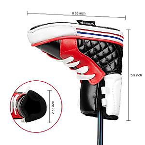 Wosofe Golf blade putter cover Embroidered Pu Leather headcovers Funny Shoe shaped Fit All Brands (RED)