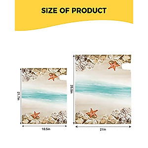 Starfish Beach Mailbox Covers Magnetic Standard Size Coastal Conch Sea Shells Wave Seaside Ocean Waterproof Mailbox Wrap Post Letter Box Cover for Garden Yard Outdoor Decorations 21x18 Inch