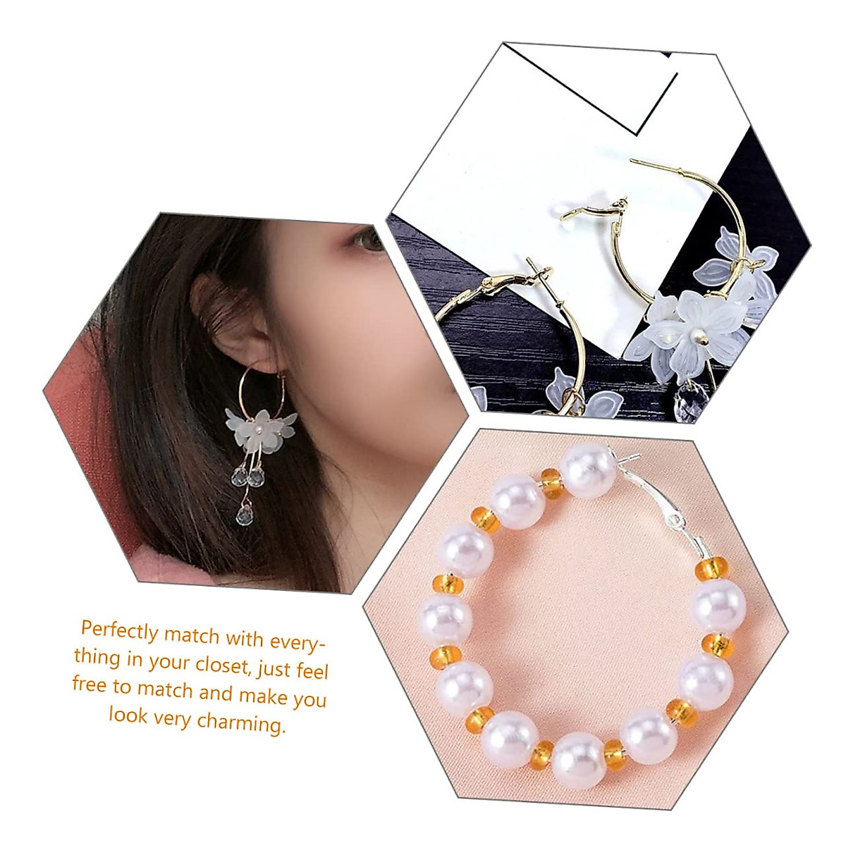 VILLCASE 3sets Earring Hoops for Jewelry Crafting Women's Earring Studs Earring Making Kit Alloy Round Hoops Jewelry Supplies 96pcs*3