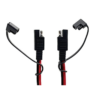 Halokny SAE Double Head with Dustproof and Waterproof Cover SAE Extension Cable, SAE Conversion Wirel 14AWG for SAE Plug of Automobile and Solar Panel (3Ft / 1M)