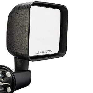 MOTORHOT Passenger Right Side Door Mirror Manual Fold Black Textured Mirror compatible with 2007-2010 Jeep Wran/gler