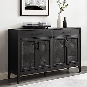 Crosley Furniture Milo Modern Sideboard Buffet Cabinet with Storage Cabinets and Drawers, Kitchen, Dining, Black