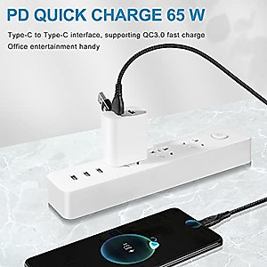 USB A/C to Type C Cable, LHJRY 6.6Ft 65W 3Pack Fast Charging Cable, Support PD/QC 3.0 Fast Charge Compatible with Samsung Galaxy S22 S21 S20 S10 Note 20 10, LG V50 Google Pixel and Other USB C Charger
