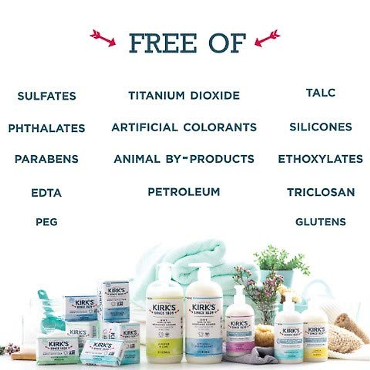 Kirk's Original Coco Castile Bar Soap Fragrance Free 4 Ounces (8 Pack)