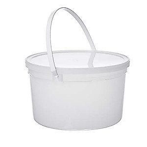 Consolidated Plastics Pail with Handle, HDPE, 4 Quart, Natural, 10 Piece
