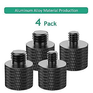 Rigych 1/4 to 3/8 Tripod Screw Adapter 4 Pcs 1/4 Male to 3/8 Female and 3/8 Male to 1/4 Female Camera Screw Adapter for Camera Mount Tripod Stand Microphone Stand Mic Mount
