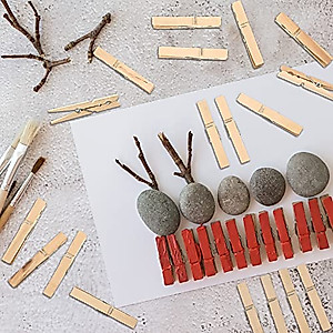 Marsui 200 Pcs Large Clothes Pins Wooden Clothespins 4 Inch Wood Clothes Pins Heavy Duty Outdoor for Outside Hanging Clothes Laundry DIY Craft Pictures Photos (Natural Color)