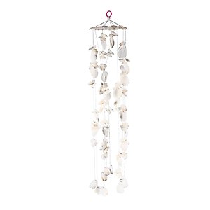 BESPORTBLE Natural Seashell Wind Chime Seashell Wind Bell Decorative Hanging Ornament Nautical Home Decor Gift for Room Patio Balcony Garden (White)