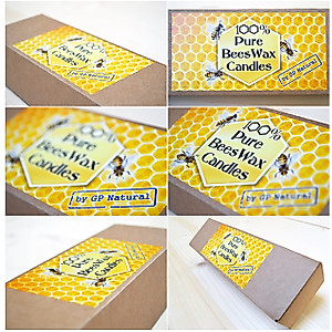 Natural Pure Beeswax Candles Organic Honey Eco Black Color Candles in Gift Box (Natural Cotton Wicks, Dripless, Smokeless, Not Taper Candles) (Black 8 Inches (20 cm) 30pcs)