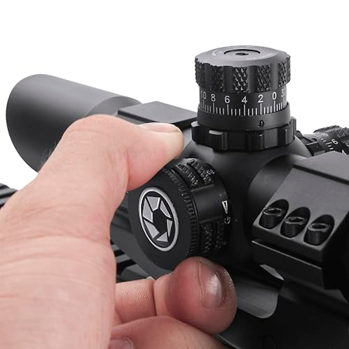 Barska Compact Rifle Scope Red/Green Illuminated Mil-Dot Reticle with Cantilever Rings - 1-4x28