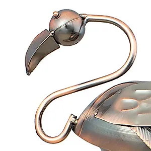 BRUBAKER Wine Bottle Holder 'Flamingo' - Table Top Metal Sculpture - with Greeting Card