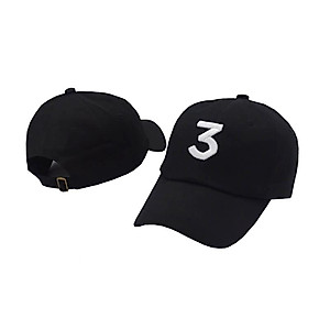 2 Pack Rapper Word 3 Dad Hat Cool Rock Hip Hop Classic Hat with Adjustable Strap (Black and Red)