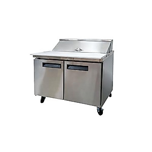 Elite Kitchen Supply Commercial Sandwich Prep Table Refrigerator, ETL NSF Salad Pizza Fridge Cooler, 48" W 11.47 cu.ft. Fan Cooling, Salad Bar with Cut Board for Buffet Restaurant, Bar, Shop