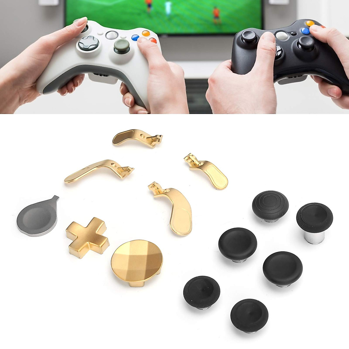 Replacement Gamepad Swap Joysticks Paddles Accessory for X One Elite Series 2 Controller(golden)