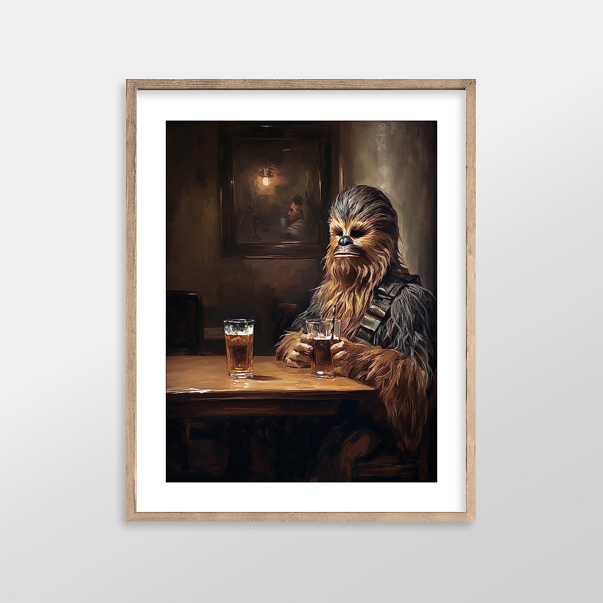 Star Wars Bar Art Prints - Premium Giclee Fine Art Print - Aesthetic Man Cave Wall Décor, Bourbon Whiskey Print Poster for Bar and Home Decor, Ready to Frame