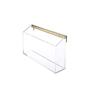 russell+hazel Acrylic Wall Valet, Clear with Gold-Toned Hardware, 12.375” x 3.5” x 5.125”